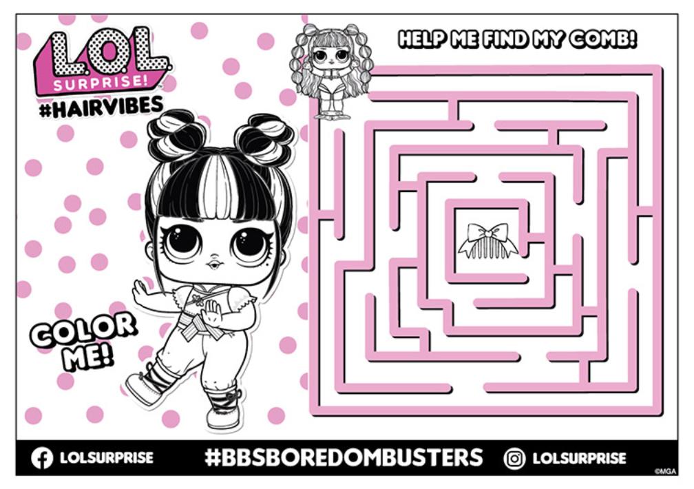 #Hairvibes Maze & Coloring Sheet – L.O.L. Surprise! Kids